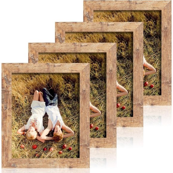 IRahmen | Accents | Home 4 Pack 8x Inch Rustic Brown Wood Picture Frame ...